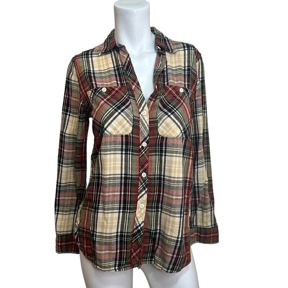 Denim & Supply Ralph Lauren | Tops | Ralph Lauren Denim Supply Utility Red Cream Plaid Long ...
